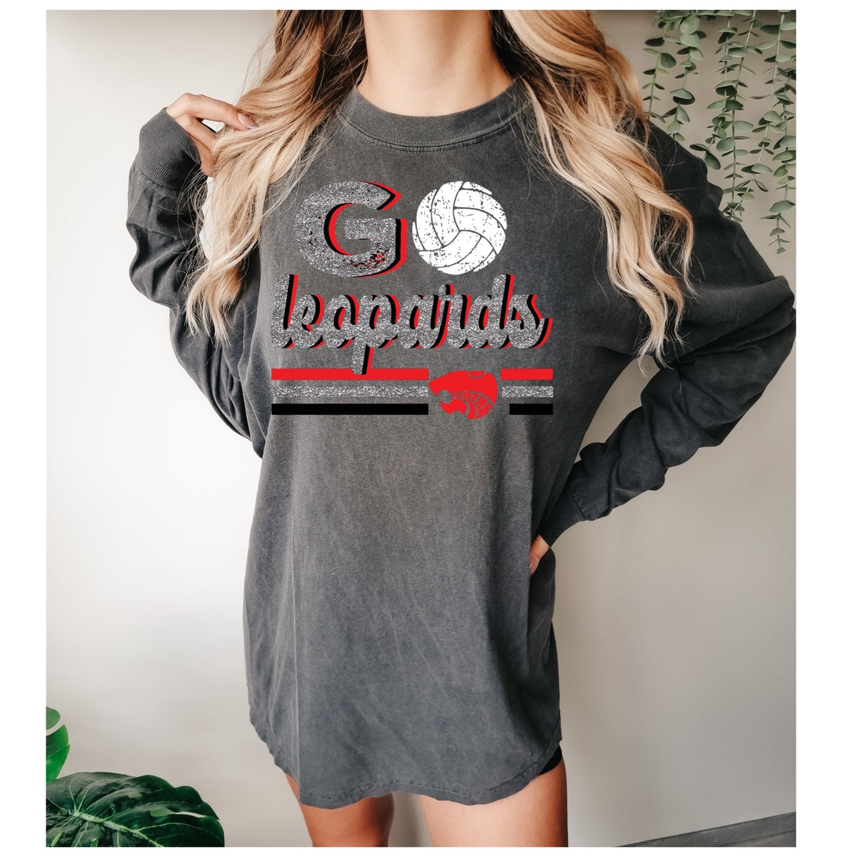 Lorena Volleyball Faux glitter design – Pink Bulldog Boutique